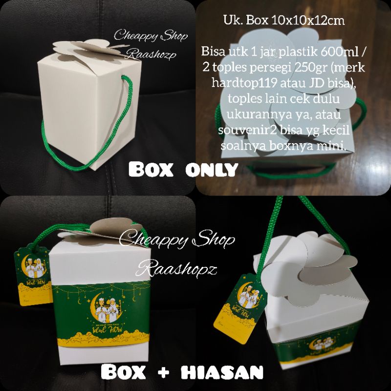 Jual White Box 2 toples 250gr persegi Box 1 jar 600ml Box Cookies Box ...