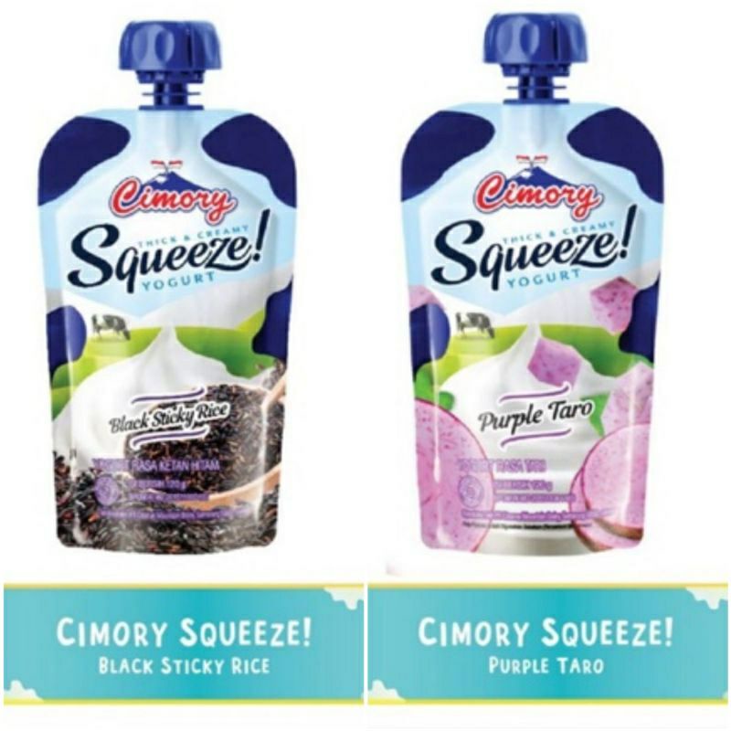 Jual CIMORY SQUEEZE YOGURT RASA TARO KETAN HITAM 120g/PCS | Shopee ...