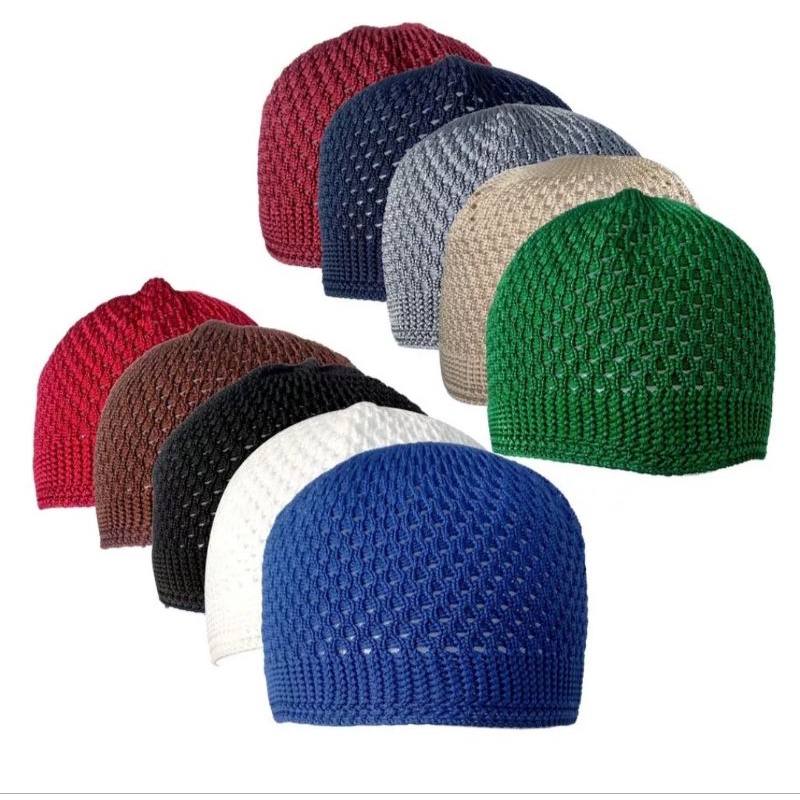 Jual Peci Haji Peci Rajut Simple Anak dewasa / kopiah songkok / Peci ...