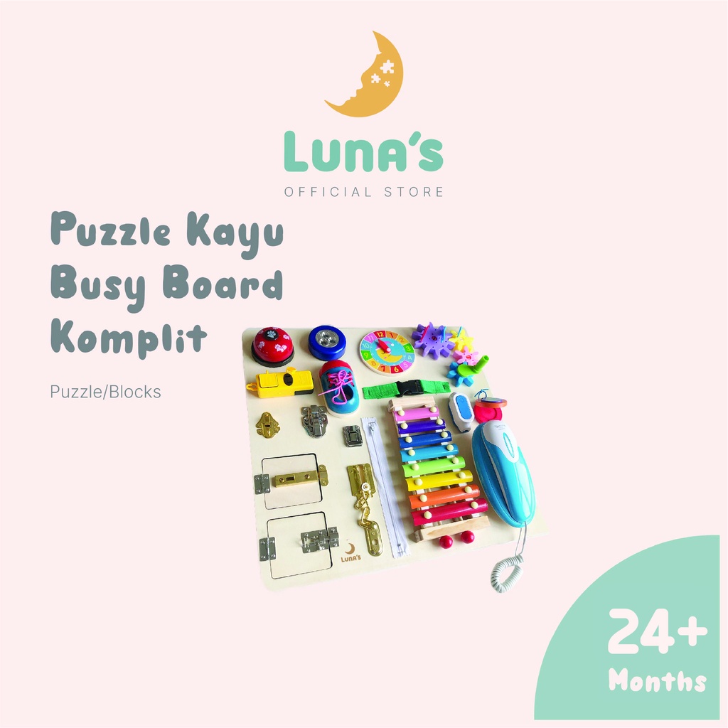 Jual Luna's Busy Board Komplit Puzzle Kayu Mainan Stem Mainan Edukasi ...