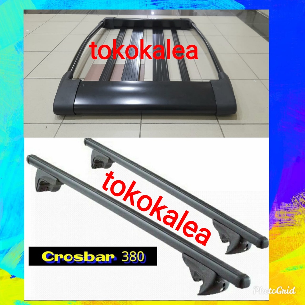 Jual PAKET RAK OVAL SUN RACK/ROOF RACK RAK BAGASI ATAS MOBIL+KAKI RAK ...