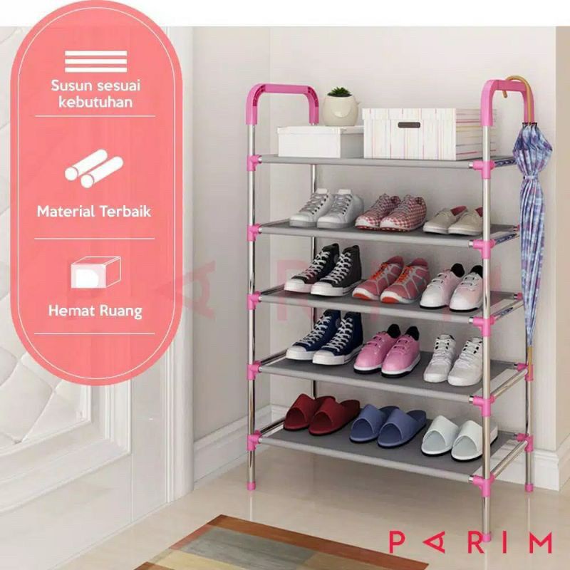 Jual RAK SEPATU TM / Rak Sepatu Portable 2 Kolom 4 Kotak Sendal Tebal ...