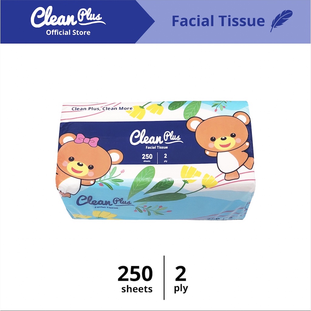 Jual Clean Plus (NEW DESIGN) Facial Tissue Softpack 250 Sheets 2 Ply ...