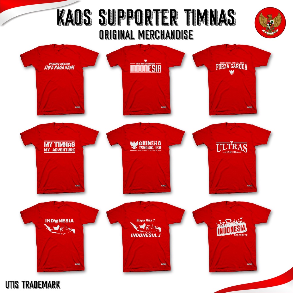Jual Baju kaos timnas indonesia t-shirt supporter original merchandise ...