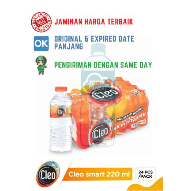 Jual CLEO SMART BOTOL MINI 220 ML (24 BOTOL/PACK) | Shopee Indonesia