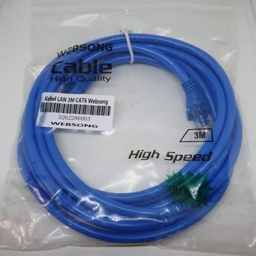 Jual Kabel Lan Cat6 3m / Cable UTP 3 m / Kabel Cat 6 Pabrikan 3meter | Shopee Indonesia