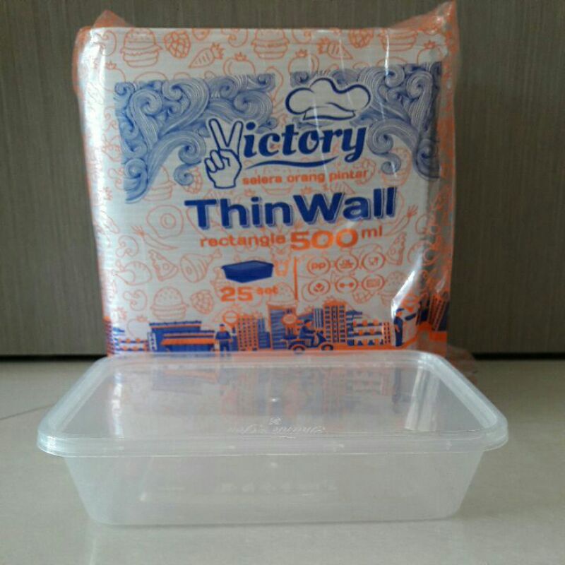 Jual Thinwall Food Container Victory RECTANGLE 500ml 650ml 750ml 1000ml /Kotak makan plastik ...