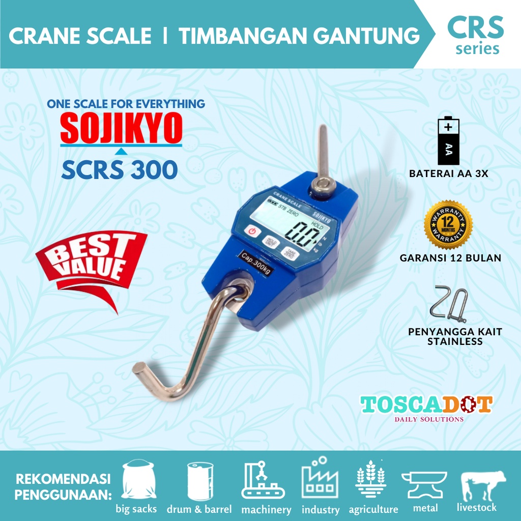 Jual TIMBANGAN GANTUNG DIGITAL 300 kg - Mini Crane | SCRS300 - SOJIKYO ...