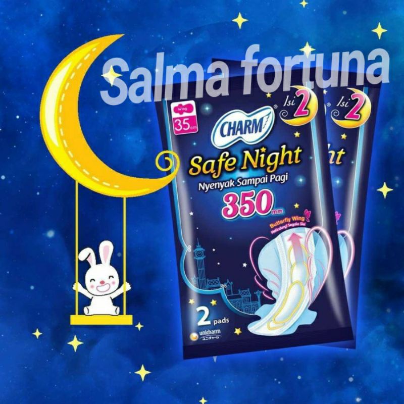Jual Pembalut Charm Safe Night Wings 35cm isi 2 pads (1Renceng isi 10 ...