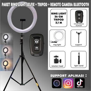 Jual paket selfie paket tiktok Ring Light 26cm + Light Stand Tripod 2M ...