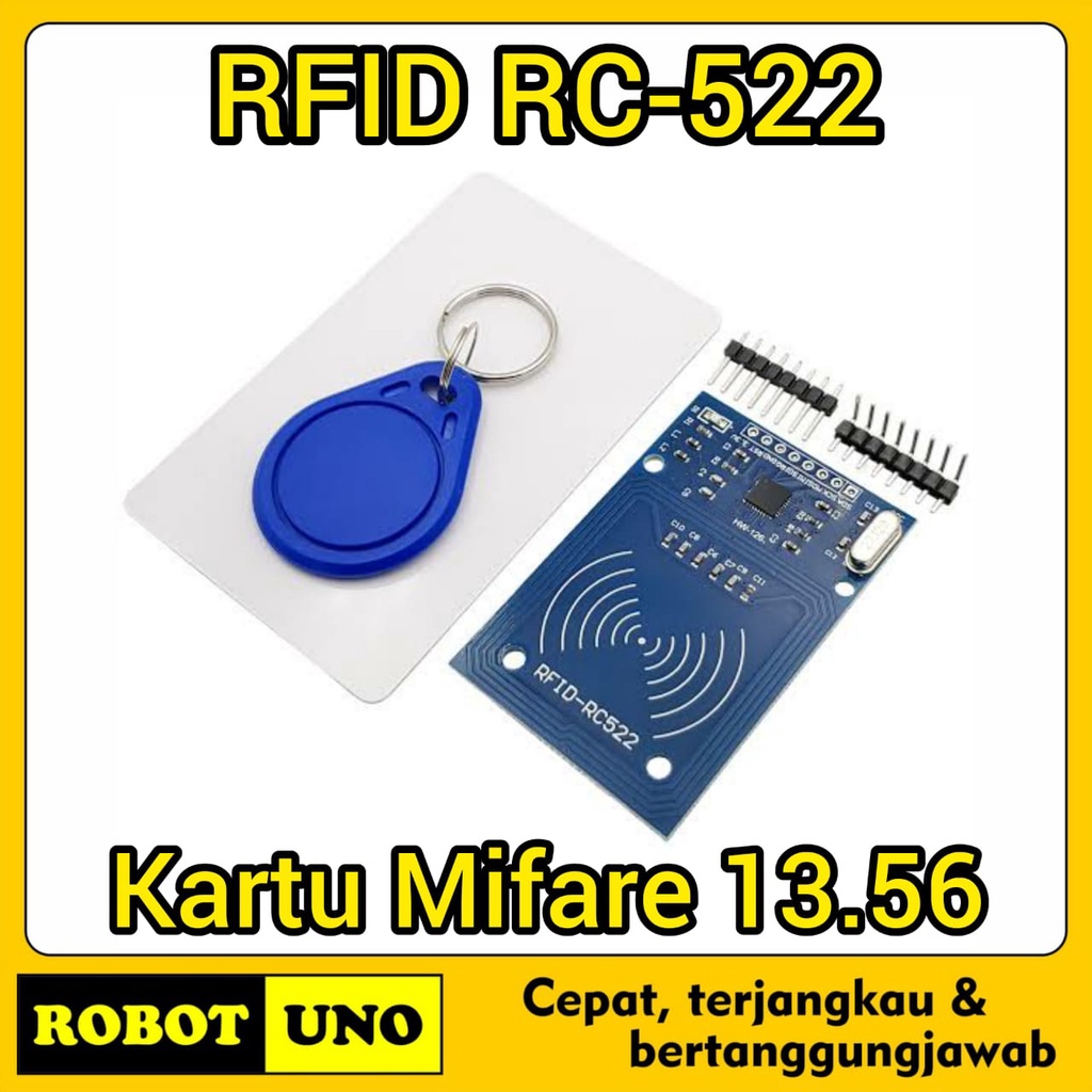 Jual RFID RC522 Reader and Writer Header and Keychain Mifare 13.56 ...