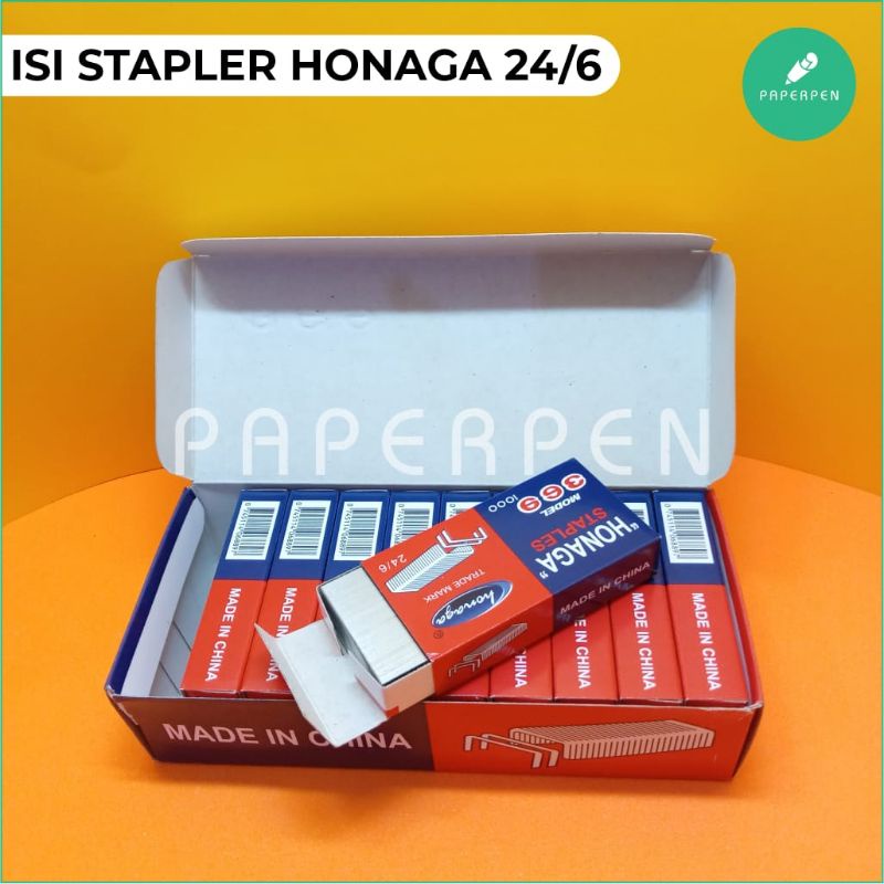 Jual (PCS) ISI STAPLER HONAGA 24/6 /ISI STAPLES | Shopee Indonesia