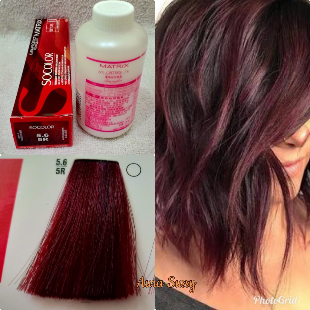 Jual MATRIX So Color 5.6/ 5R Cat Rambut Red Light Brown | Shopee Indonesia