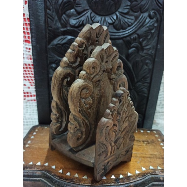 Jual Pajangan Jadul Rak pemisah Buku ukiran Kayu Antik Vintage Tinggi ...