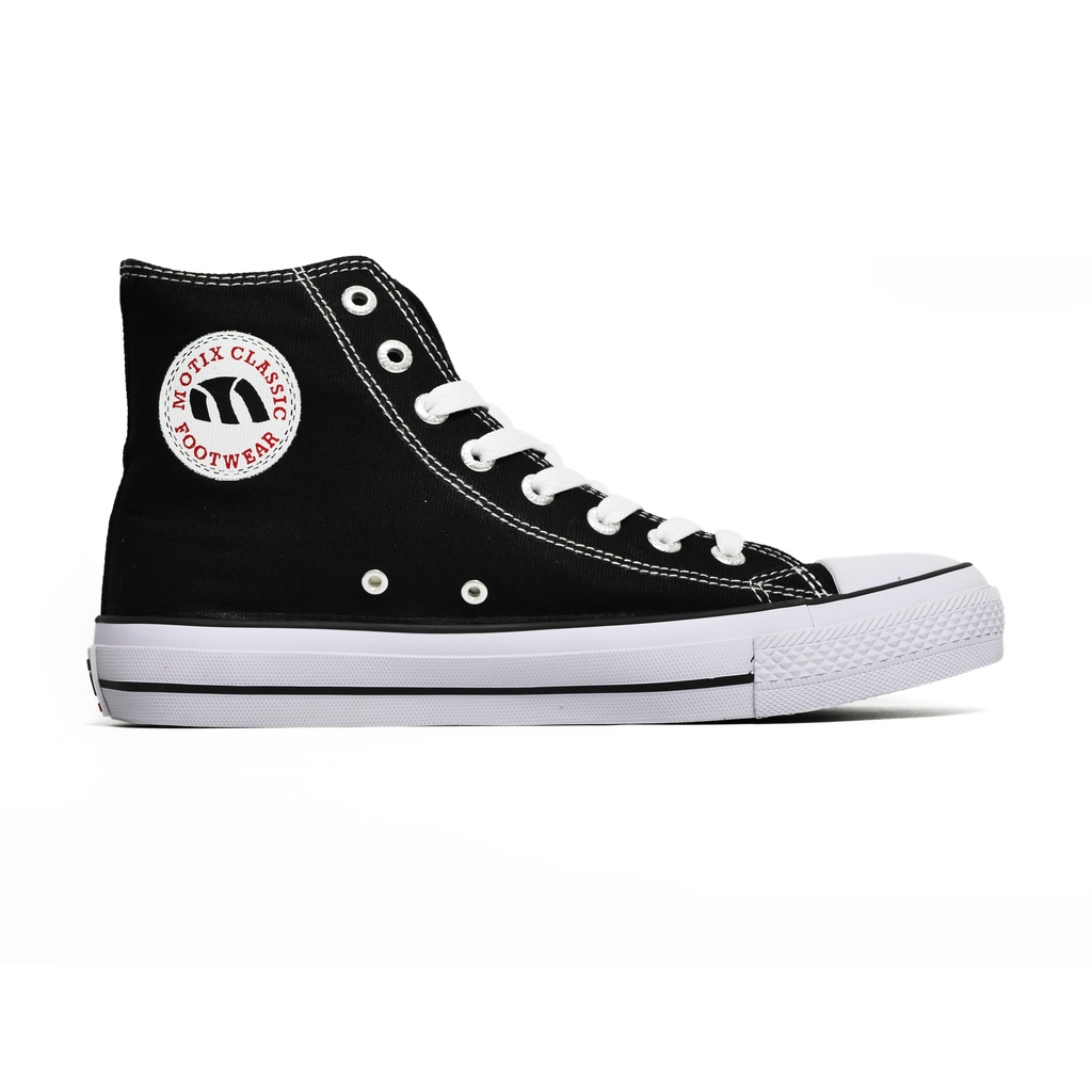 Jual Sepatu Motix School Hi Black White Original | Shopee Indonesia
