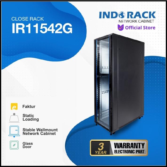 Jual Indorack Ir11542G - Standing Close Rack 42U Glass Door | Shopee ...