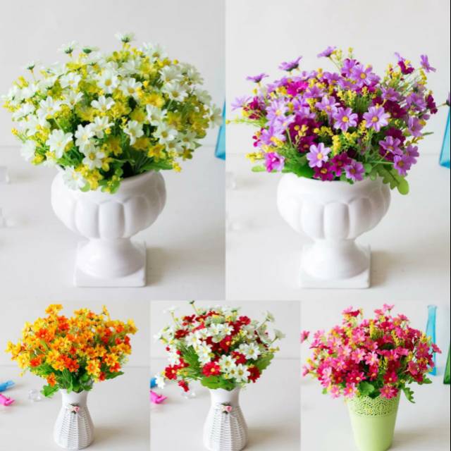 Jual ES466 (1 Buket 28 pcs) BUNGA DAISY BUATAN DEKORASI RUMAH ...