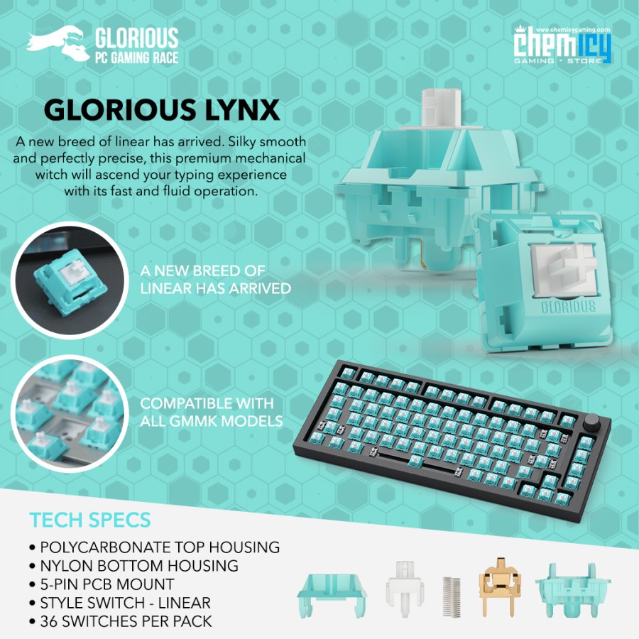 Jual Glorious Lynx Mechanical Gaming Keyboard Switches | Shopee Indonesia