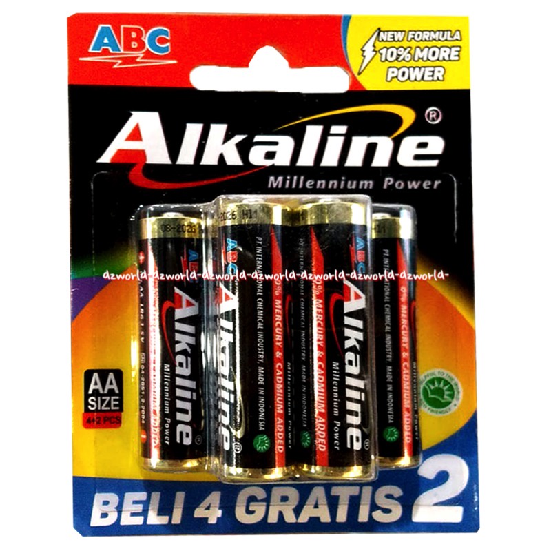 Jual ABC Alkaline MillenniumPower AA Baterai AA Beli 4 Gratis 2 Batrai ...