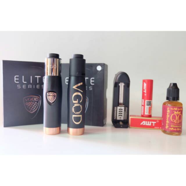 Jual Paket siap ngebul mechanical mod VGOD elite kit RDA + AWT + Liquid ...