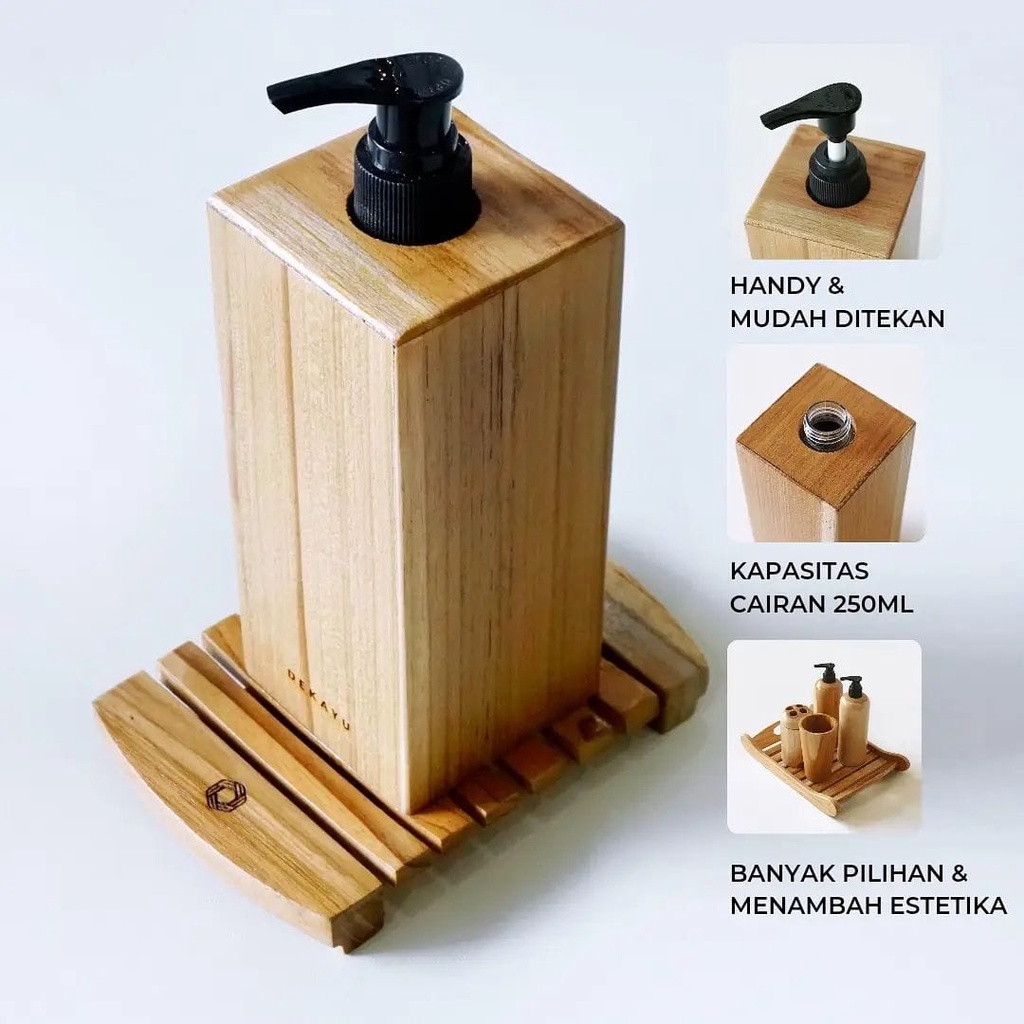 Jual Dekayu Botol Sabun Kayu Jati 250ml | Dispenser Dapur & Kamar Mandi ...