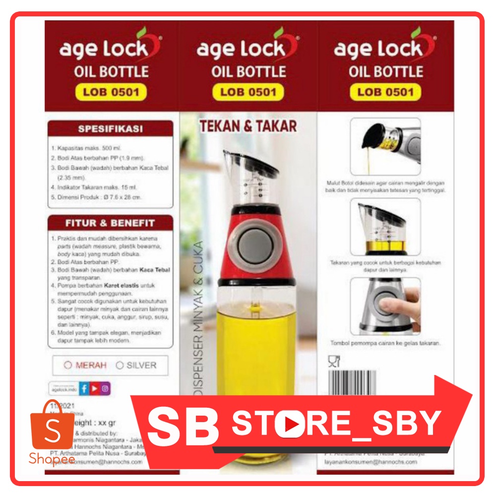 Jual Age Lock Oil Bottle LOB 0501 Botol Minyak Goreng Takaran Pompa ...