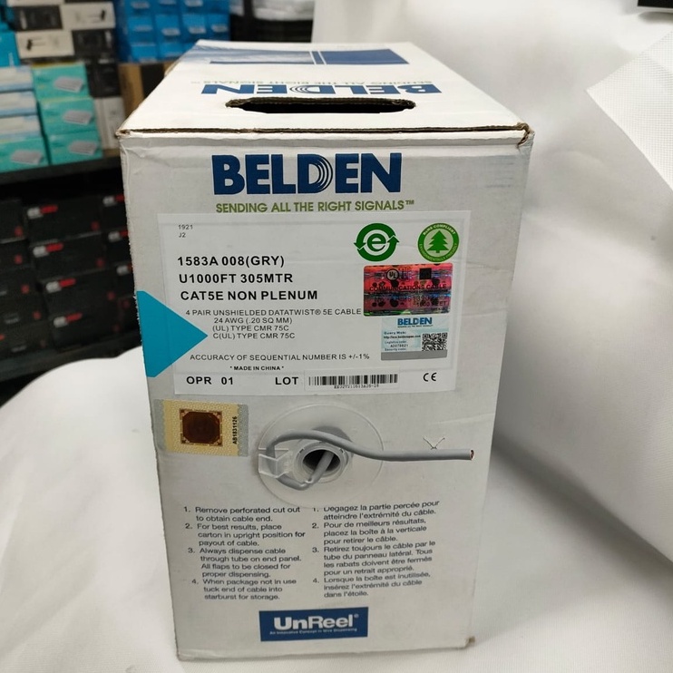 Jual KABEL / Cable LAN UTP Cat5 / Cat 5e / Cat 5 / Belden 305M Resmi ...