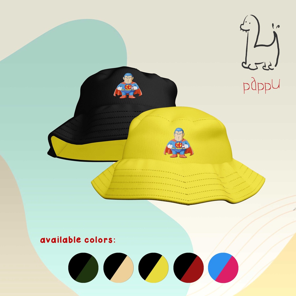 Jual T/80 Topi Bucket Hat Anak 2 Warna Sourman Arale Dr Slump Kids ...