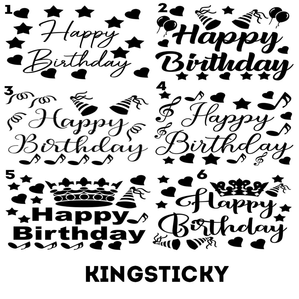 Jual Kingsticky Sticker Balon Pvc Happy Birthday Cutting Untuk Ukuran