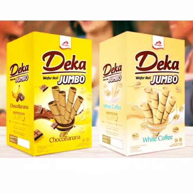 Jual DEKA Wafer Roll Jumbo Choco Banana/ White Coffee (20pcs) | Shopee ...
