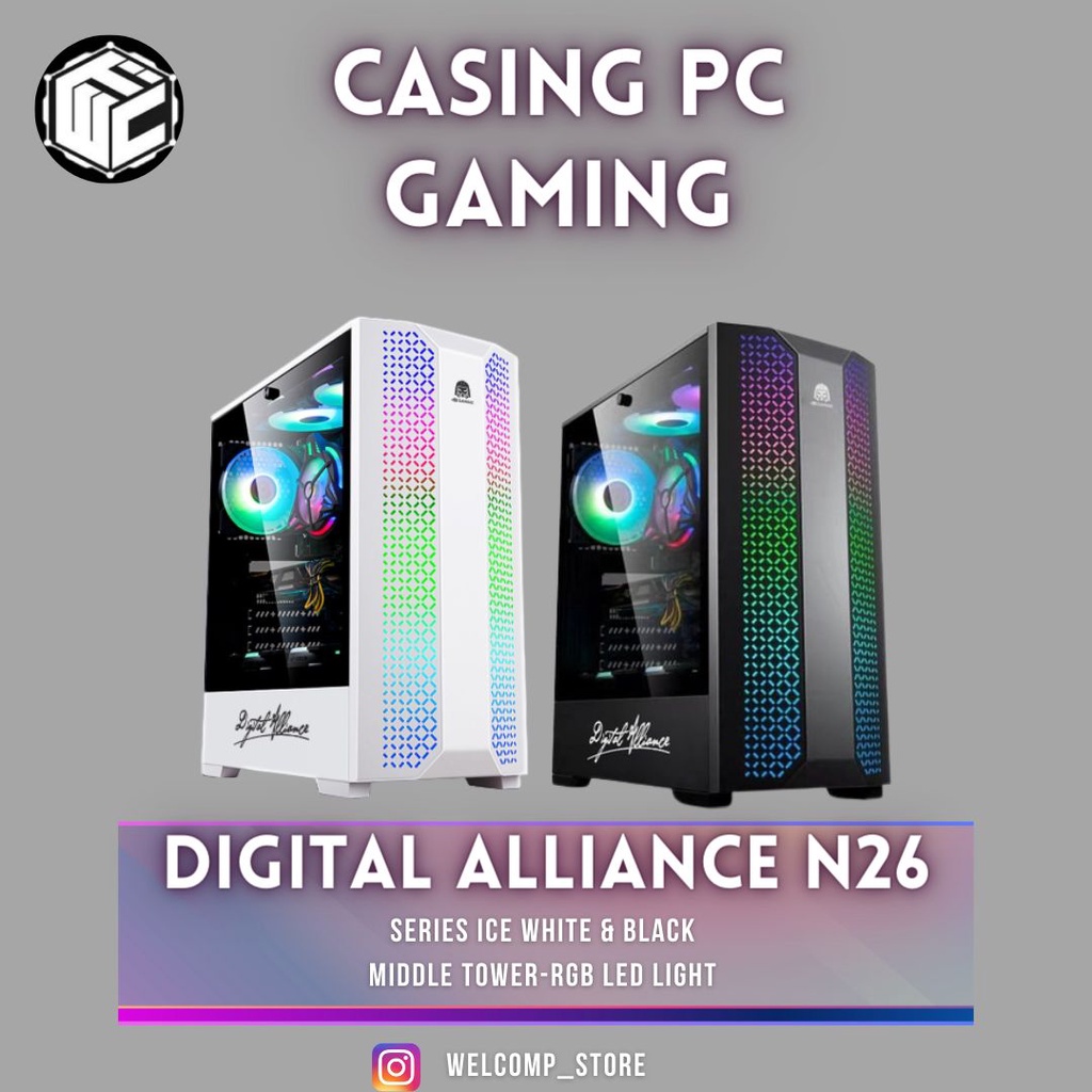 Jual Casing PC Digital Alliance N26 Middle Tower RGB LED Light | Shopee ...