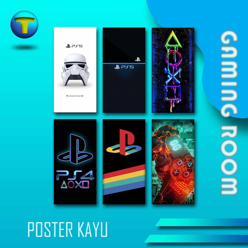 Jual Poster Dinding Kayu Gaming Room Gamers PS4 Playstation 4 Wall ...