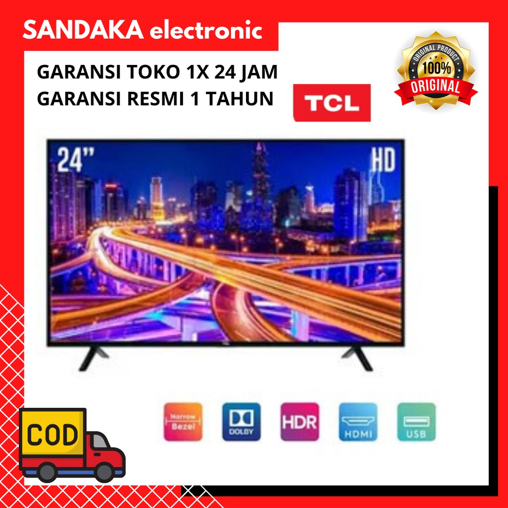 Jual TCL 24 inch LED TV 24B5 - HDMI/Headphone - HD (Model : 24B5) | Shopee Indonesia
