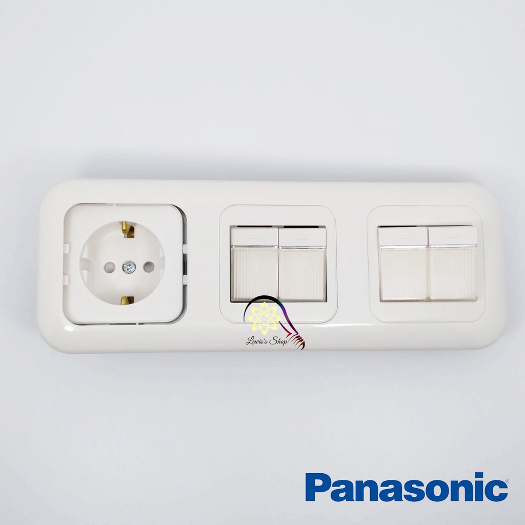 Jual Panasonic Saklar Empat WEHJ5531 Stop Kontak Arde Plat WEJ7823 Wide ...