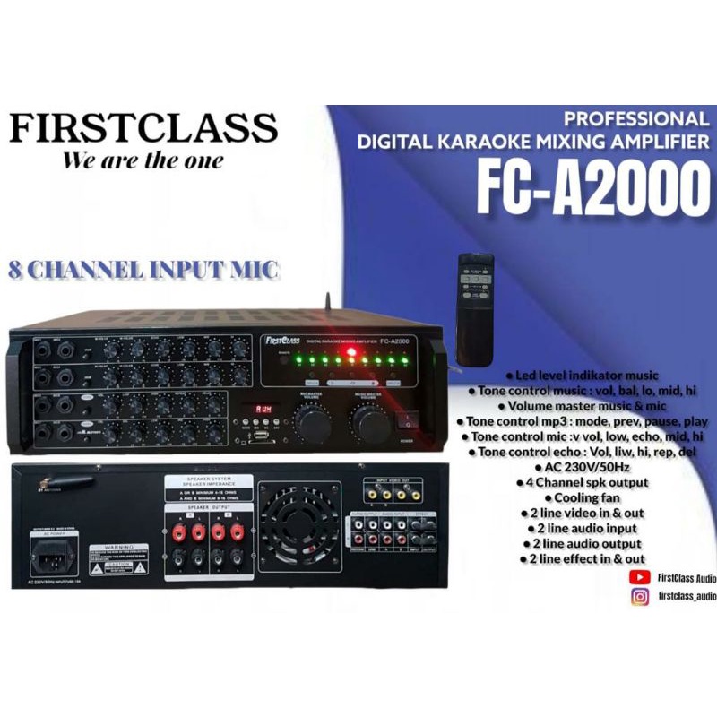 Jual FIRSTCLASS FC A2000POWER AMPLIFIER PROFESIONAL AUDIO AMPLIFIER ...