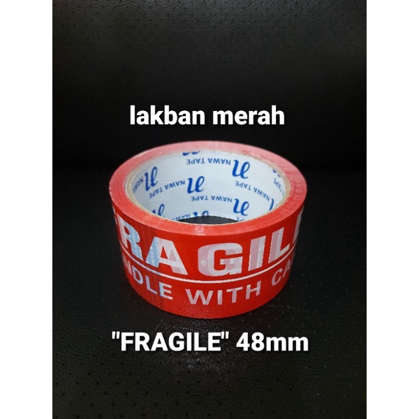 Jual lakban merah/red FRAGILE 48mm/40m FULL | Shopee Indonesia