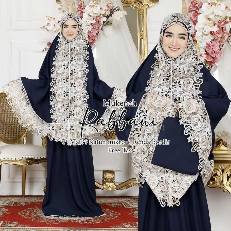Jual Mukena Rabbani renda lebar jumbo free tas (LABEL ZONYA) | Shopee ...
