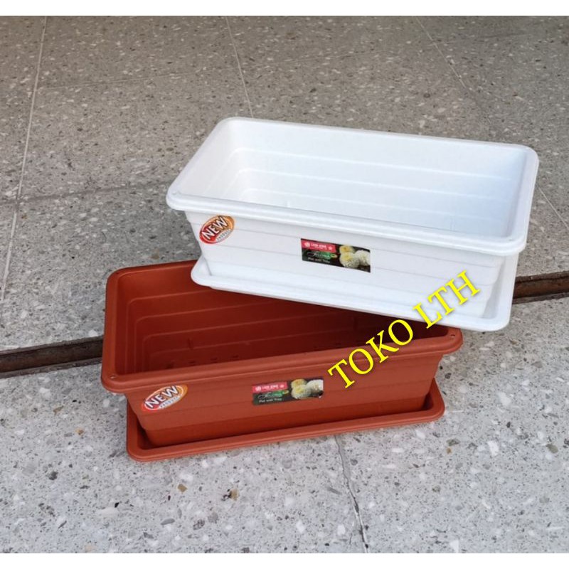 Jual POT BUNGA SEGI PANJANG DENGAN TATAKAN / POT BUNGA PERSEGI PANJANG ...