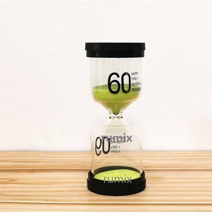 Jual Jam Pasir Timer Manual Ukuran Waktu 60 Menit Warna Hijau Bagus ...