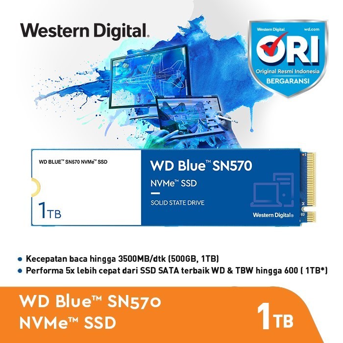 Jual SSD WD Blue SN570 1TB 1 TB - SSD M.2 NVMe PCIe | Shopee Indonesia