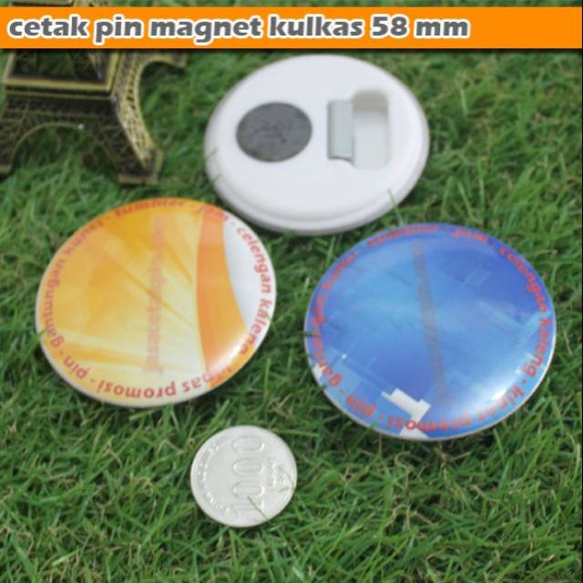 Jual Cetak pin magnet kulkas ukuran 58 mm | Shopee Indonesia