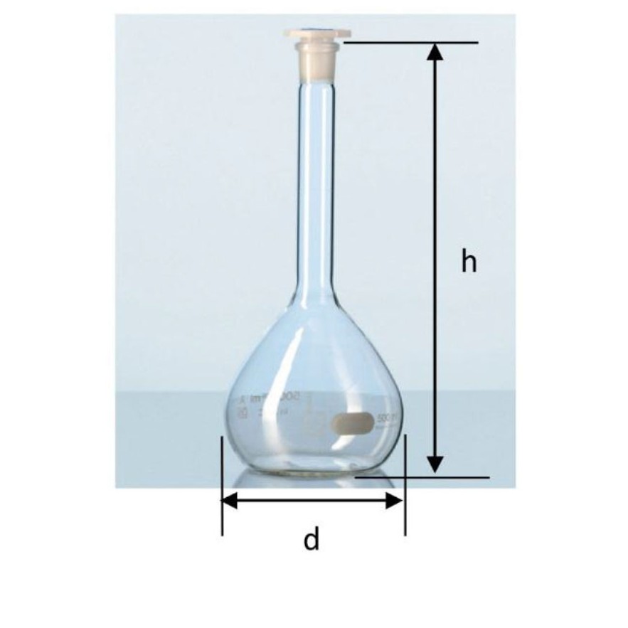 Jual VOLUMETRIC FLASK 5mL. Class A. Plastic PE Stopper. White ...