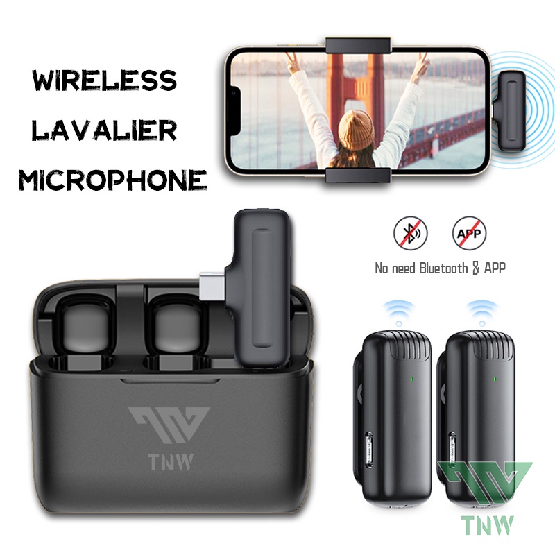 Jual TNW-X9 Wireless Dual Lavalier Microphone Plug & Play Lapel Mic ...