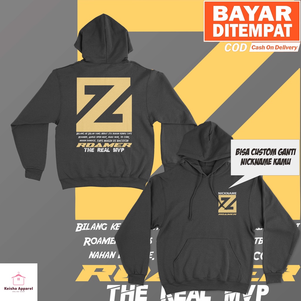 Jual JAKET HOODIE ROLE MOBILE LEGENDS ROAMER CUSTOM NICKNAME | Shopee ...