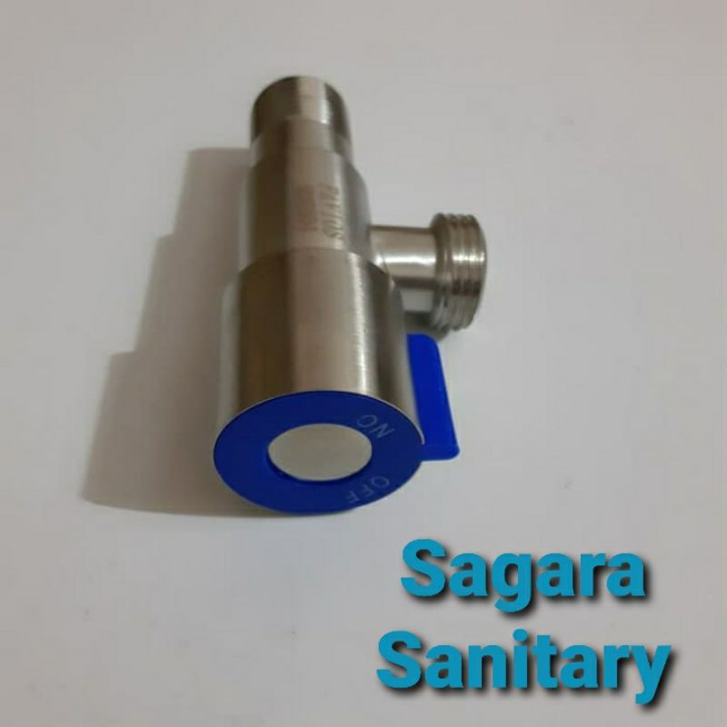 Jual Stop kran single biru / Stop kran Stainless biru | Shopee Indonesia