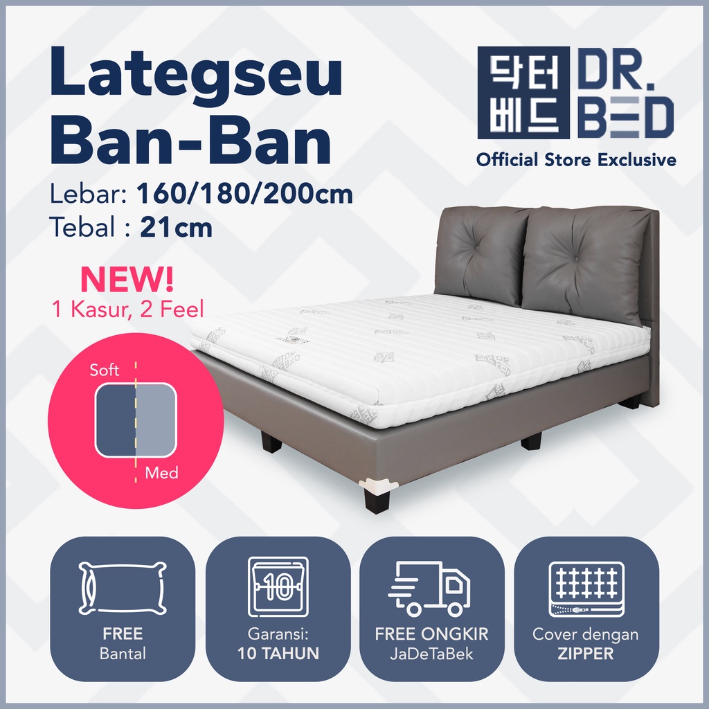 Jual DR.BED - Fullset Kasur Latex Lategseu Ban Ban uk. 160x200x21 cm ...
