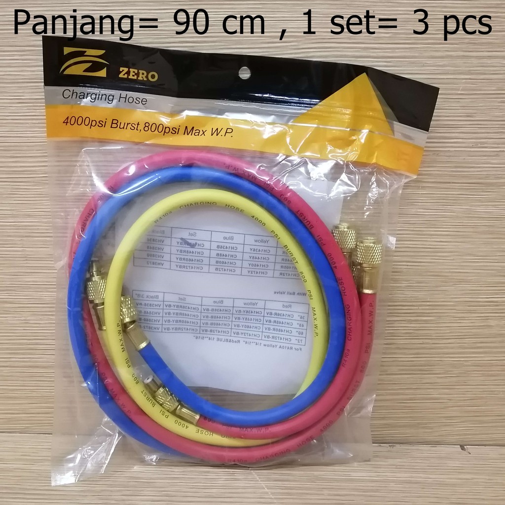 Jual CHARGING HOSE ZERO 36" R410 - 90CM - 1 SET / SELANG MANIFOLD ...