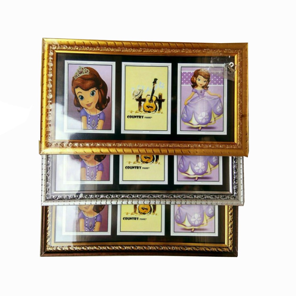 Jual bingkai/frame/pigura 3r (9x13) isi 3 Lebar emas, silver,coklat ...