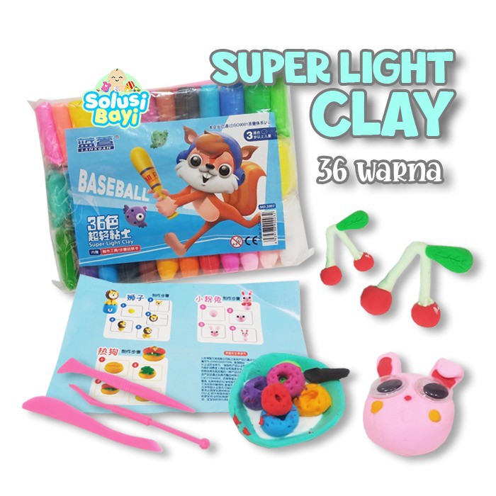 Jual Mainan Anak Polymer Super Light Clay Jumbo isi 36,12.24,32 Warna ...