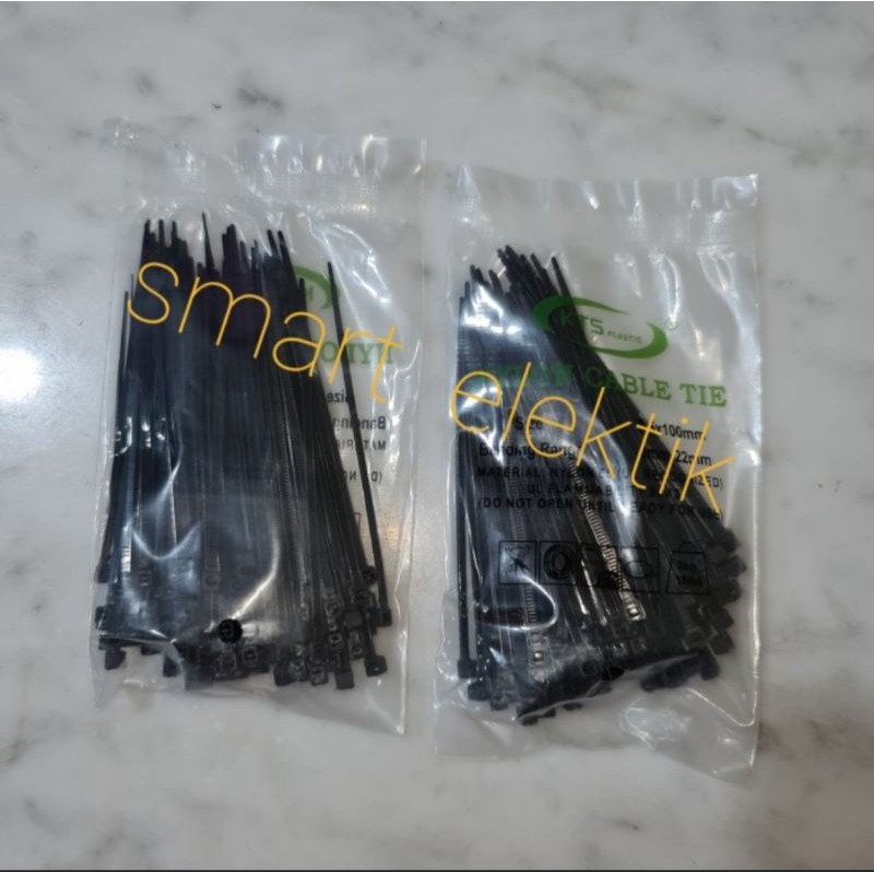 Jual Kabel Ties Hitam Ukuran 2,5 × 100mm Bahan Nylon/ Kabel Tis 10cm ...